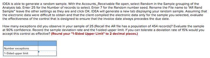 IDEA is able to generate a random sample. With the | Chegg.com