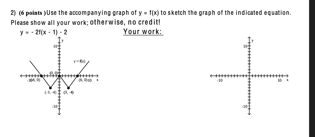 Solved 2) (6 points) Use the accompanying graph of y=f(x) to | Chegg.com