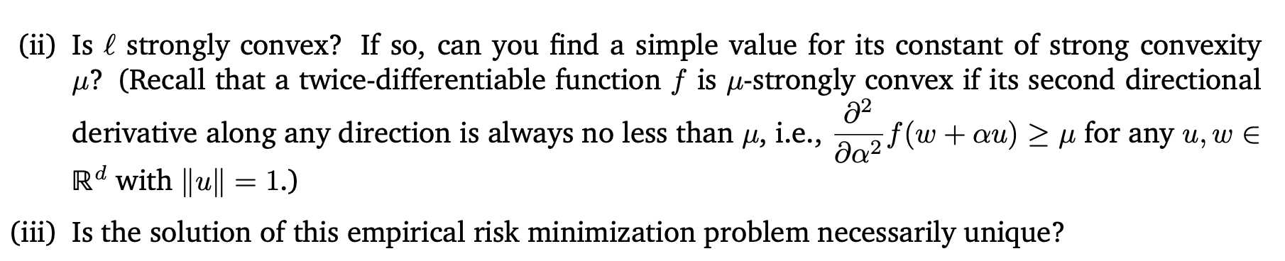 Solved Problem 1: Empirical Risk Minimization. Consider a | Chegg.com