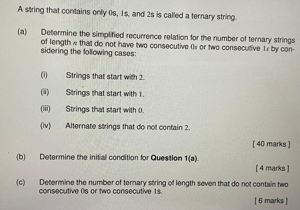 Solved A string that contains only os, 1 s, and 2 s is | Chegg.com