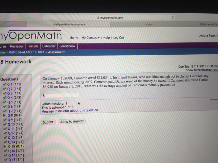 Solved myopenmath.com Netflix MyOpenMath Assessment Home l | Chegg.com