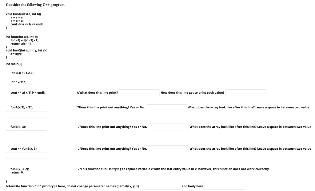 Solved Consider The Following C Program Void Fun Afint 