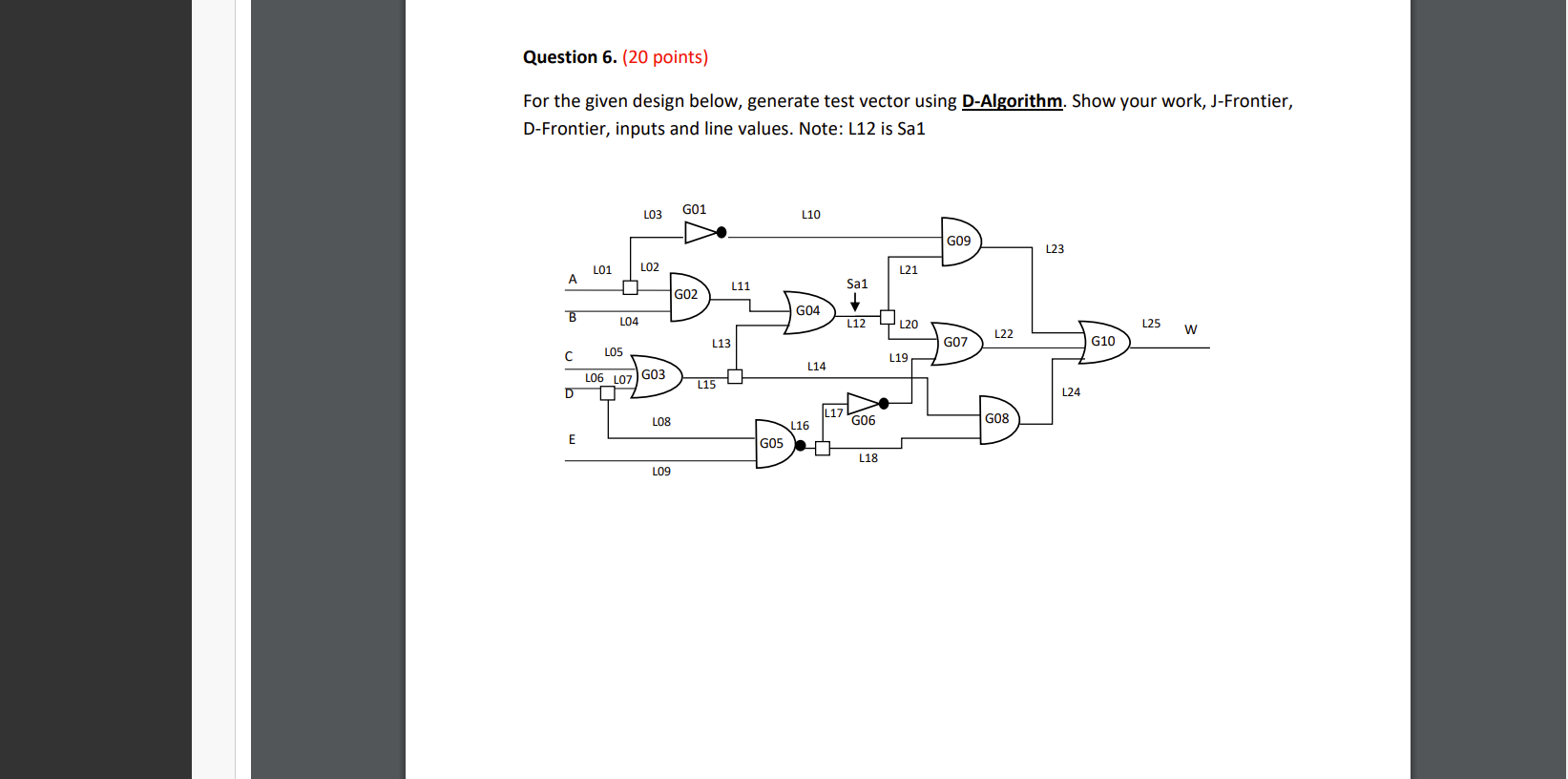 Question 6. (20 points) For the given design below, | Chegg.com