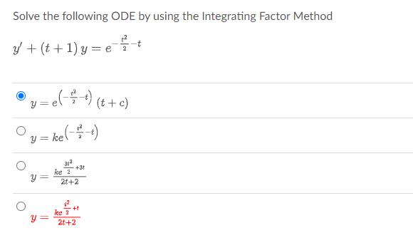Solved Solve the following ODE by using the Integrating | Chegg.com