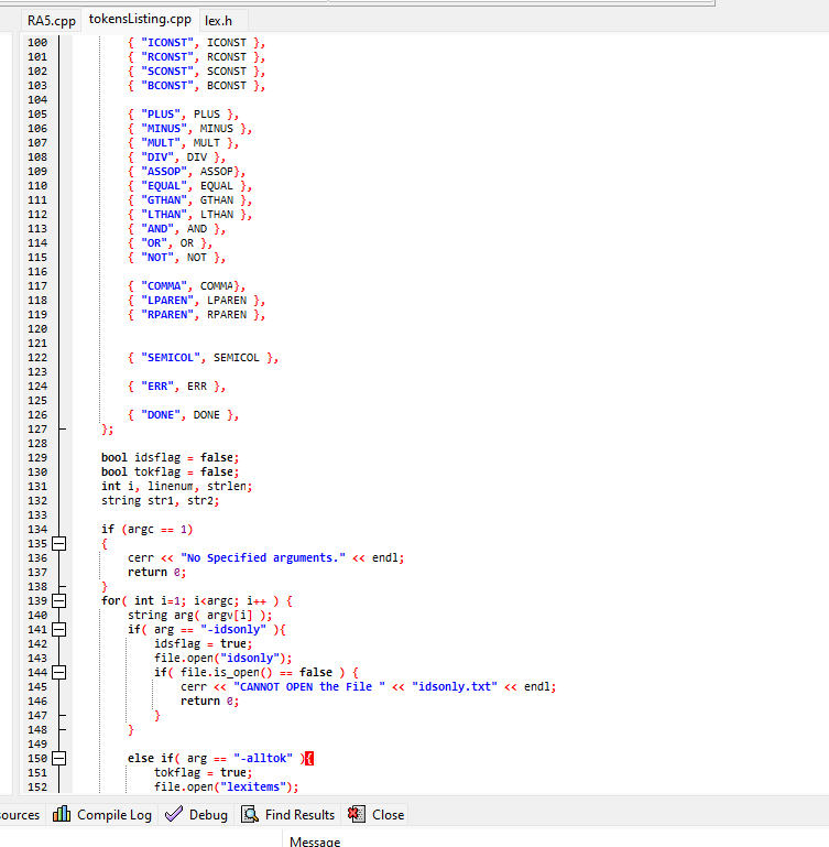 You are given a copy of "lex. h " from Programming | Chegg.com