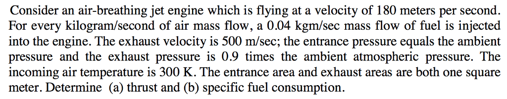 Solved Consider an air-breathing jet engine which is flying | Chegg.com