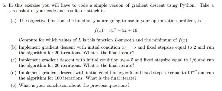 Solved In this exercise you will have to code a simple | Chegg.com