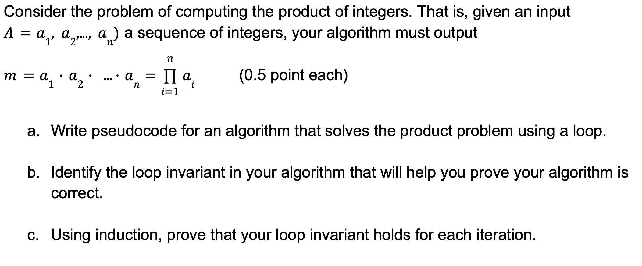Consider the problem of computing the product of | Chegg.com