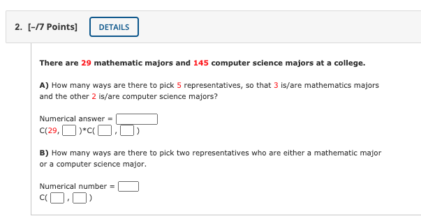 Solved 2. (-17 Points] DETAILS There are 29 mathematic | Chegg.com