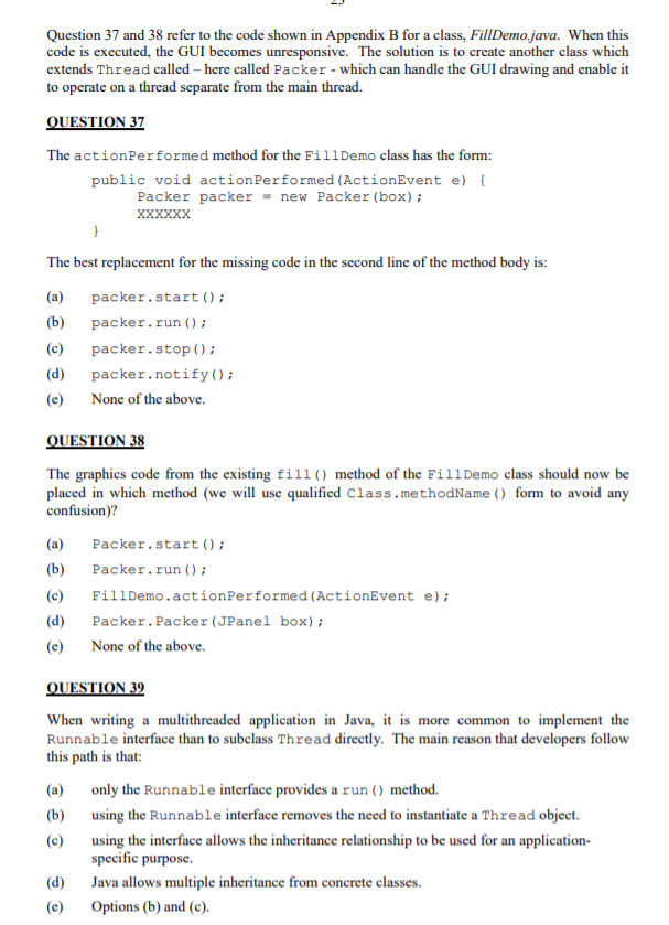 Solved APPENDIX B-FilIDemo.java (Questions 37 and 38) | Chegg.com