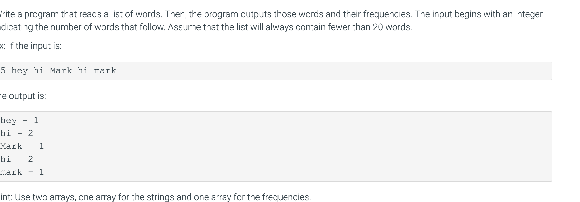 Solved ite a program that reads a list of words. Then, the | Chegg.com