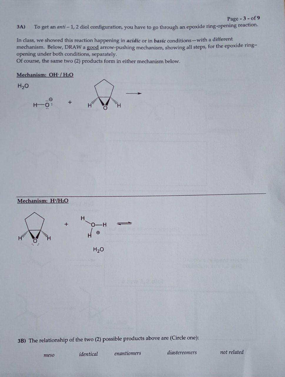 Solved Page - 3 - of 9 ЗА) To get an anti - 1, 2 diol | Chegg.com