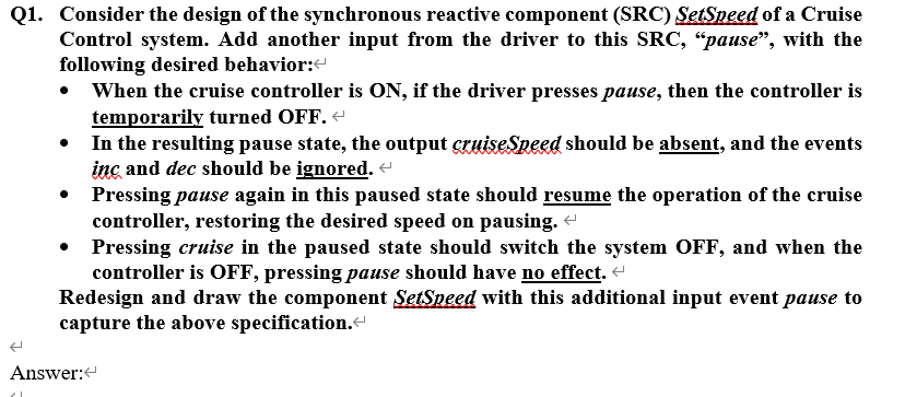 Q1 Consider The Design Of The Synchronous Reactive