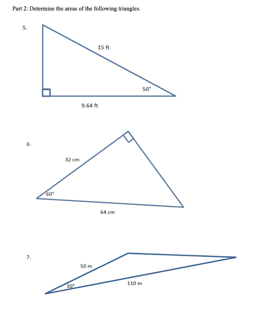 Solved Part 2 Determine The Areas Of The Following