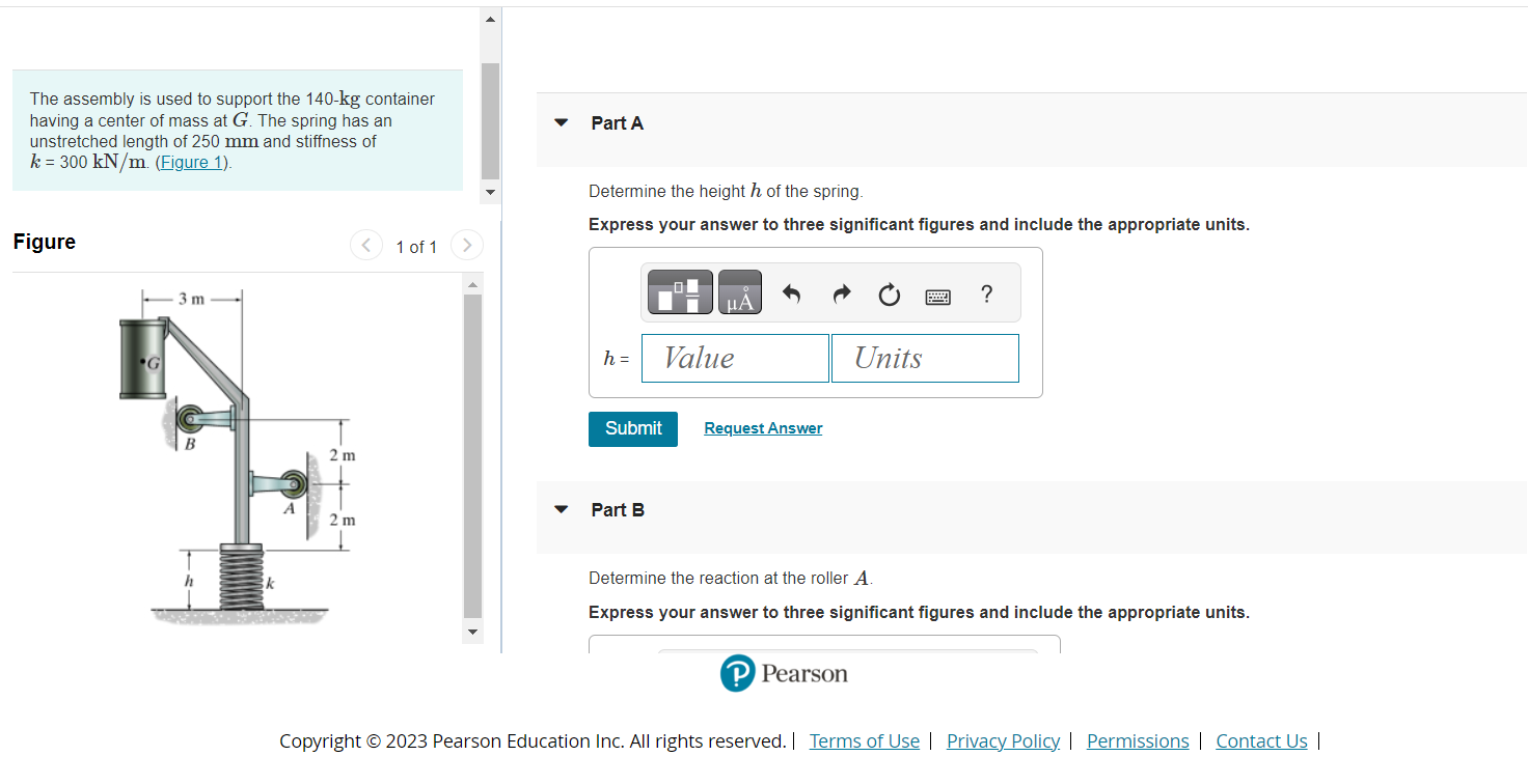 Solved The assembly is used to support the 140-kg container | Chegg.com
