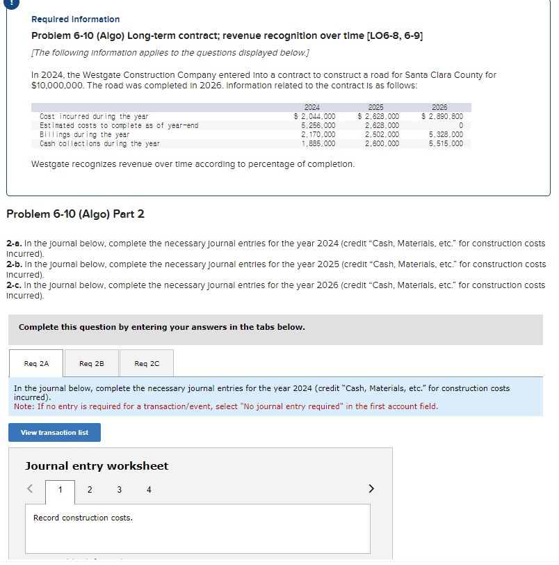 Solved Requlred Information Problem 6-10 (Algo) Long-term | Chegg.com