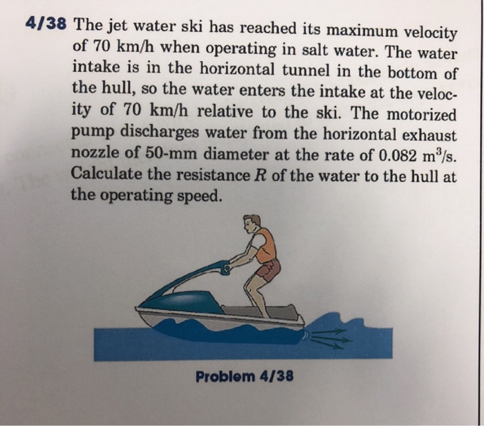Solved 4/38 The jet water ski has reached its maximum | Chegg.com