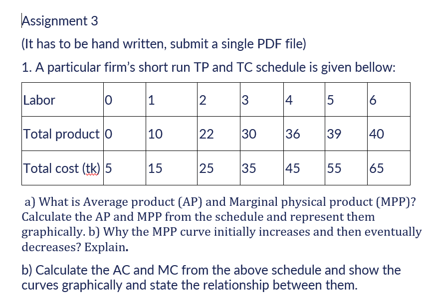 Solved Assignment 3 (It has to be hand written, submit a | Chegg.com