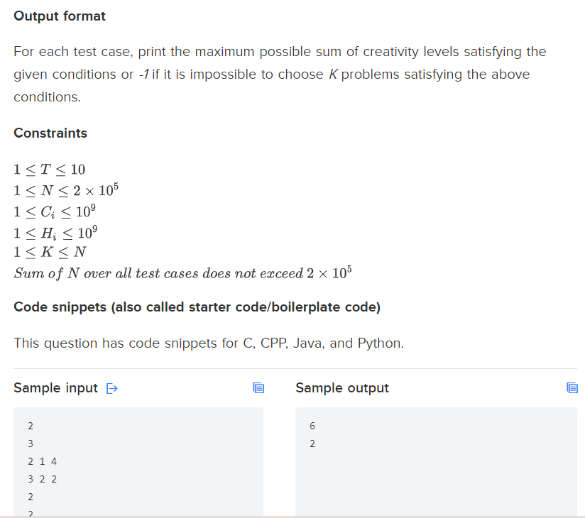 Solved Problems selection You are given N problems, each | Chegg.com
