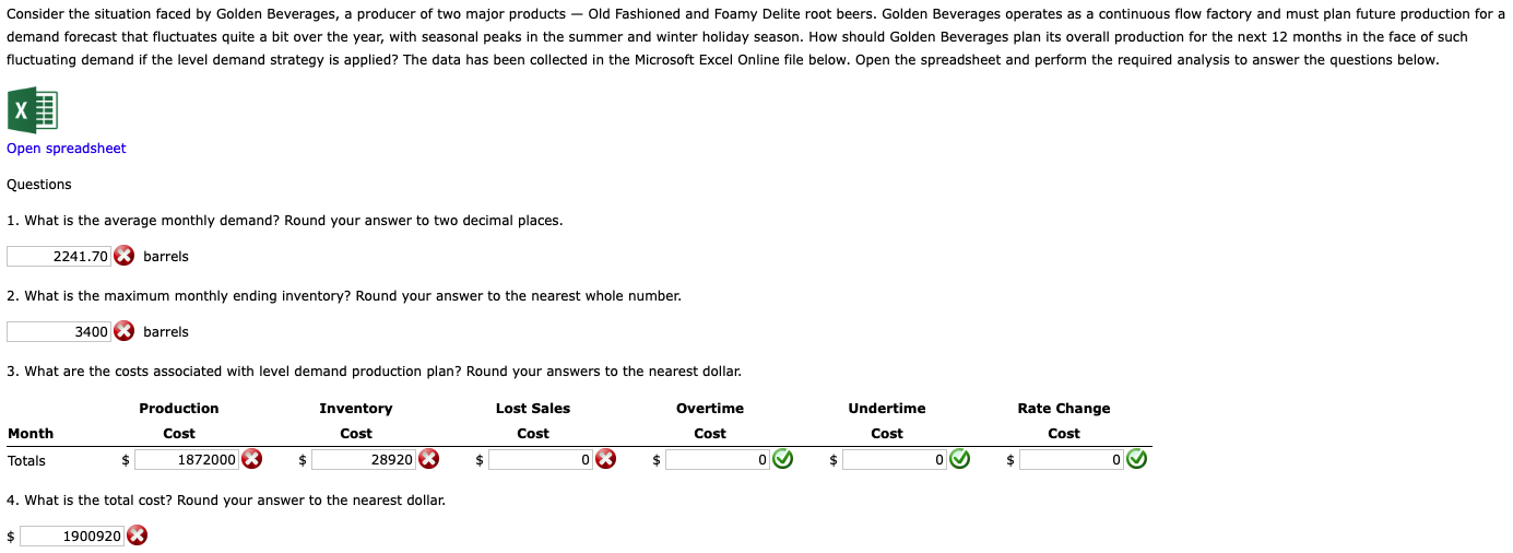 Solved x果 Open spreadsheet Questions 1. What is the average | Chegg.com