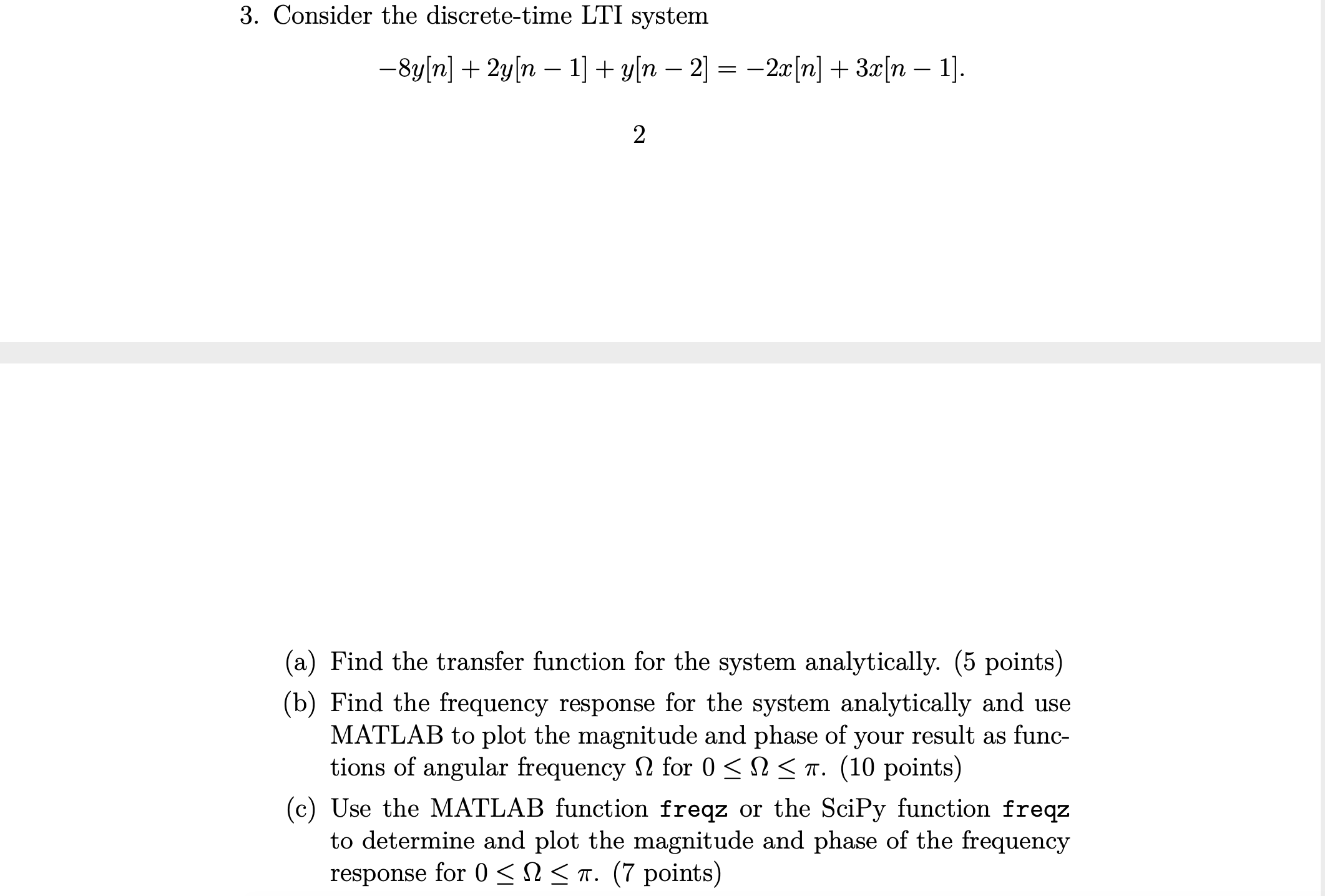 Solved 3. Consider the discrete-time LTI system | Chegg.com