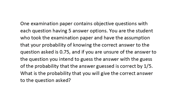 Solved One examination paper contains objective questions | Chegg.com