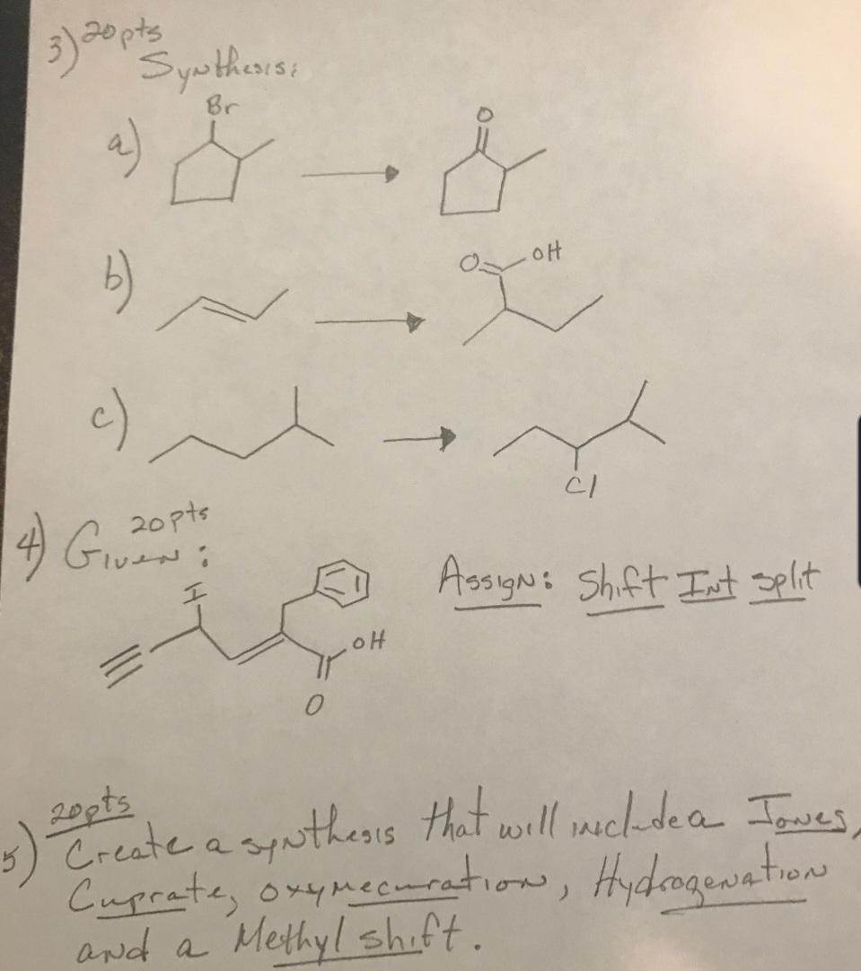 Solved a) c) 4) Given: Assign: Shift Int split 20pts Create | Chegg.com