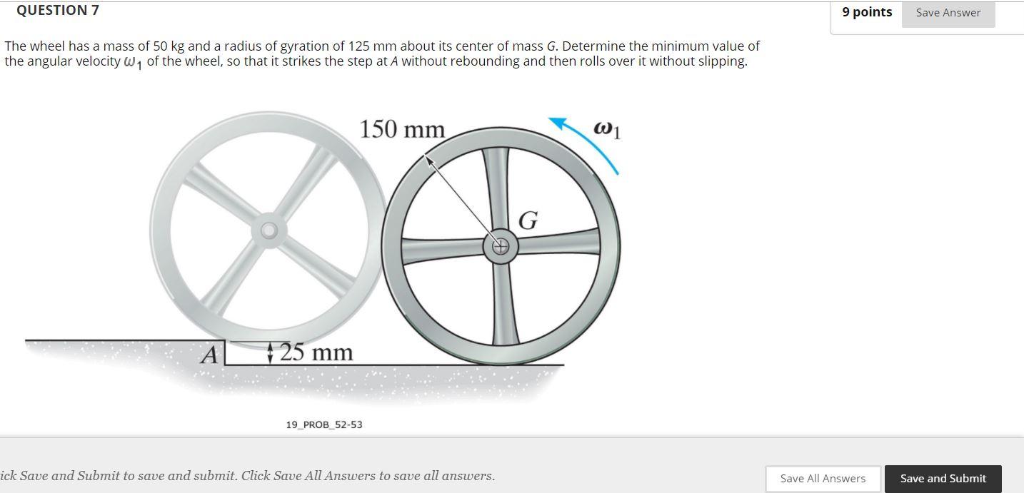 Solved The wheel has a mass of 50 kg and a radius of | Chegg.com