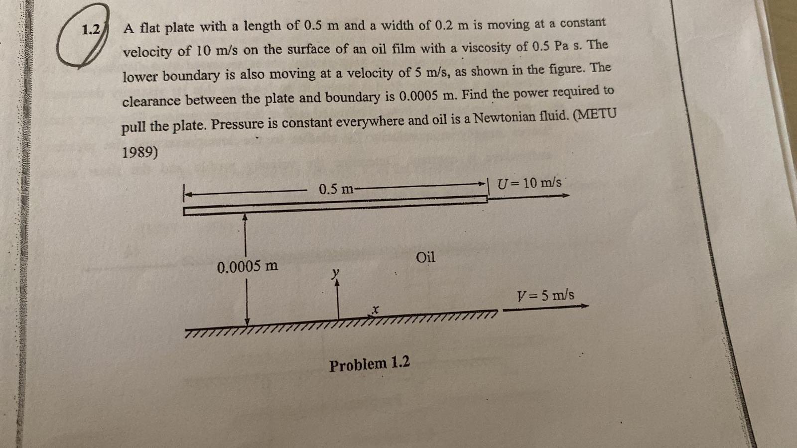 Solved A flat plate with a length of 0.5 m and a width of | Chegg.com