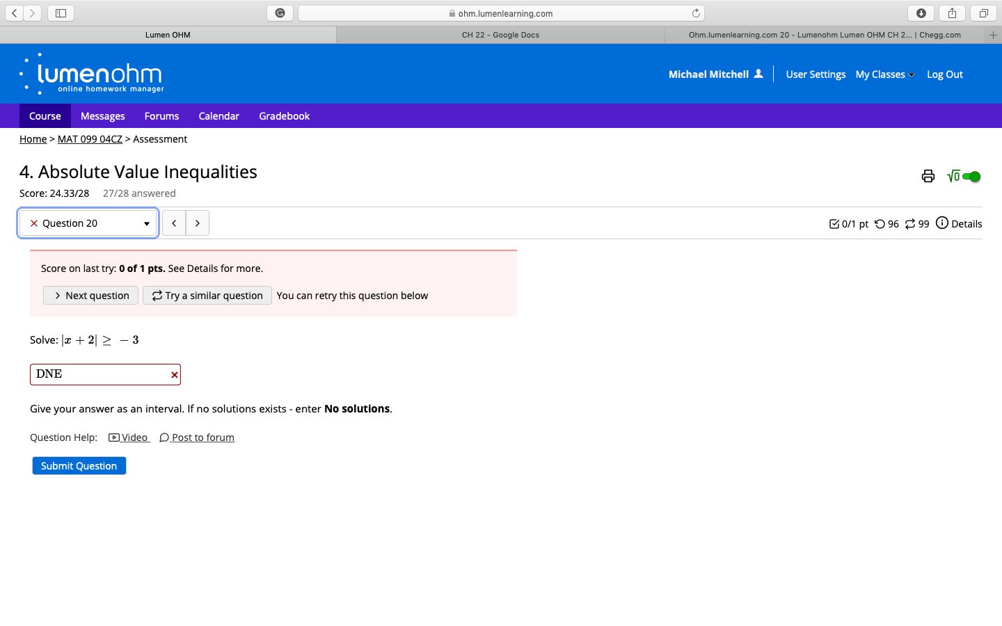Solved ohm.lumenlearning.com Lumen OHM CH 22 - Google Docs | Chegg.com