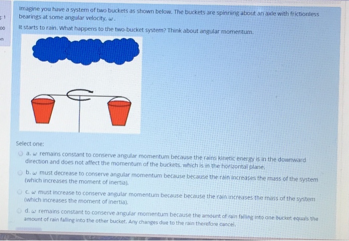 Solved imagine you have a system of two buckets as shown | Chegg.com