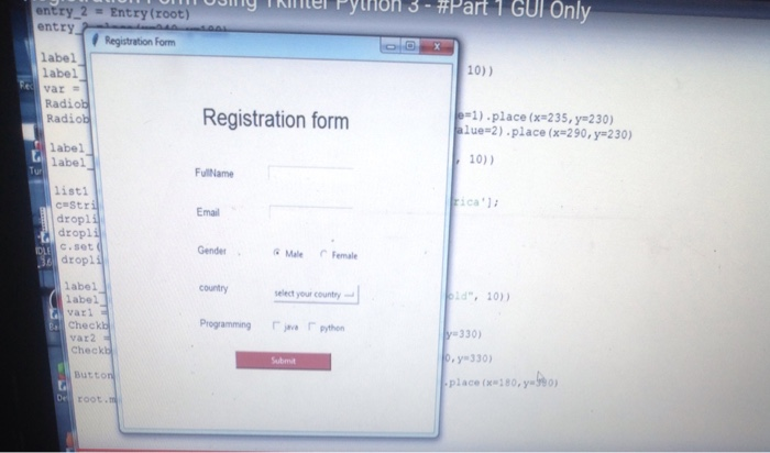 Solved ube registration form pythnn registration form | Chegg.com
