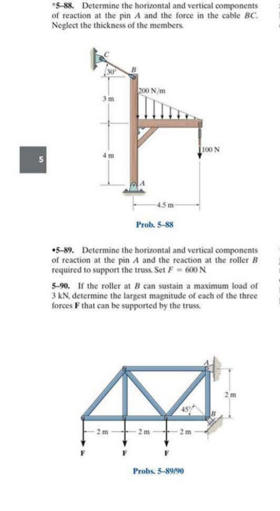 Solved 5-88. Determine the horizontal and vertical | Chegg.com