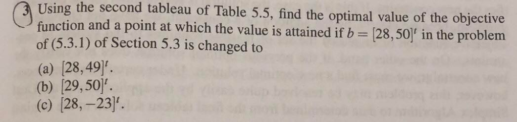 Solved Using the second tableau of Table 5.5, find the | Chegg.com
