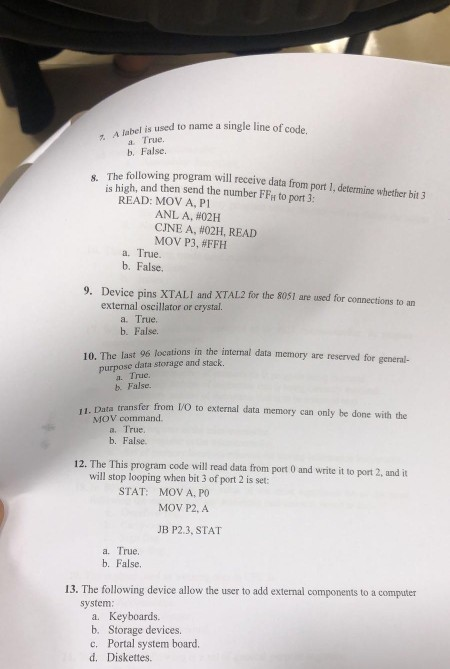Solved 15. Pseudo-instructions are: a. Assembler directives. | Chegg.com