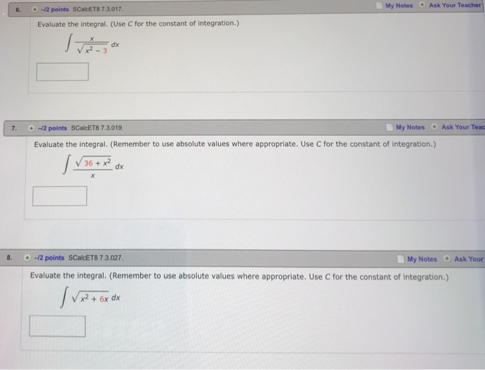 Solved My Notes Ask Your Teacher 6 2 Points Scalcet8