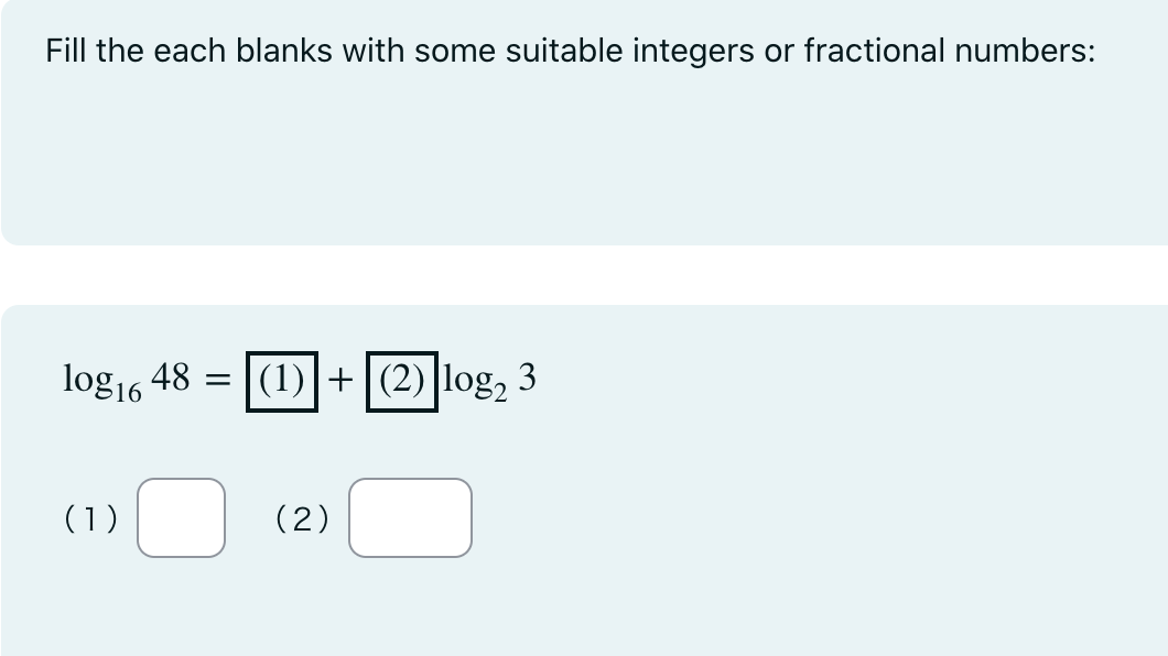 Solved Fill the each blanks with some suitable integers or | Chegg.com