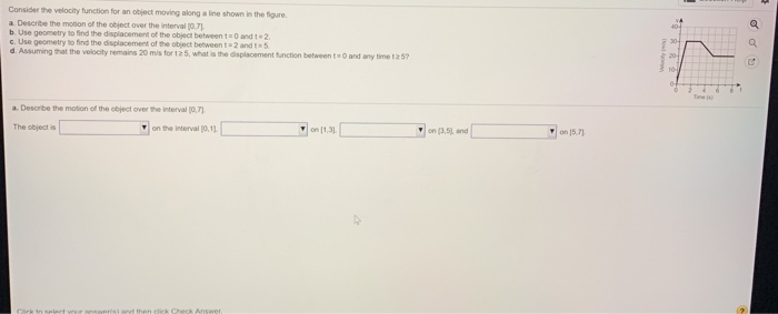 Solved Consider the velocity function for an object moving | Chegg.com