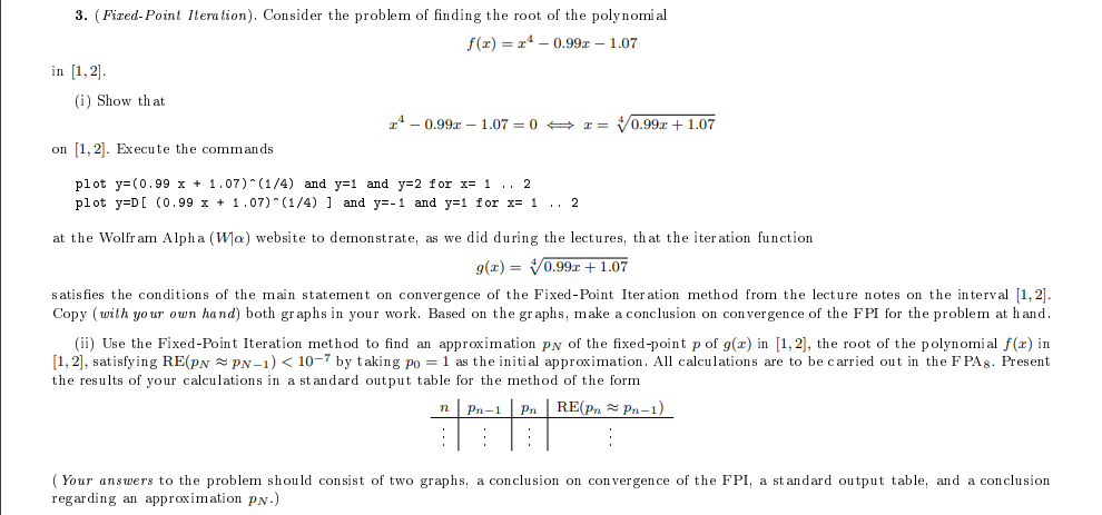 Solved 3. (Fixed-Point Iteration). Consider the problem of | Chegg.com