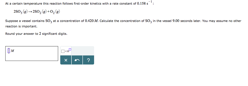 Solved At A Certain Temperature This Reaction Follows