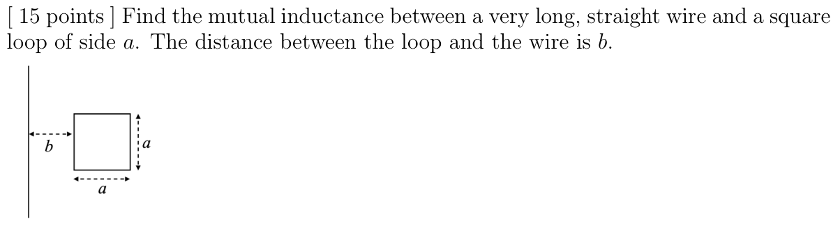Solved [ 15 ﻿points ] ﻿Find the mutual inductance between a | Chegg.com