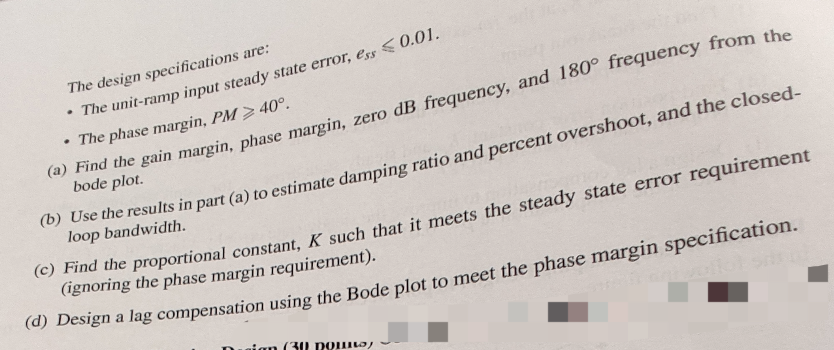 Solved Problem 4. Loop Shaping Design (40 points) Consider | Chegg.com