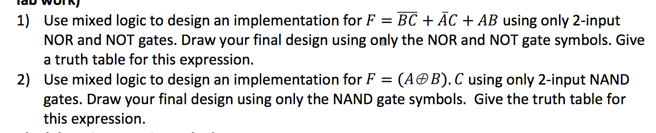 Solved 1) Use mixed logic to design an implementation for F | Chegg.com