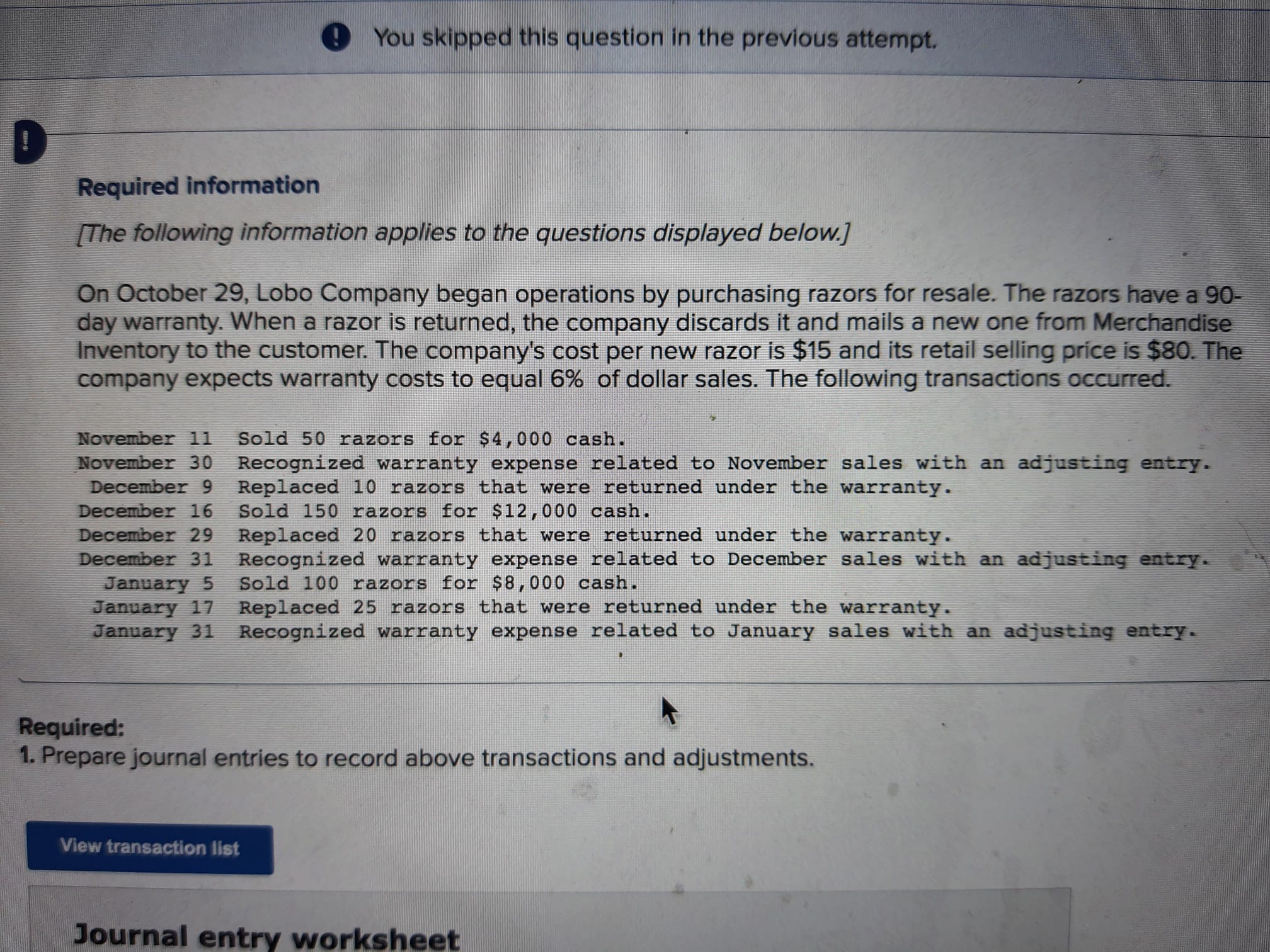 Solved You skipped this question in the previous attempt. | Chegg.com