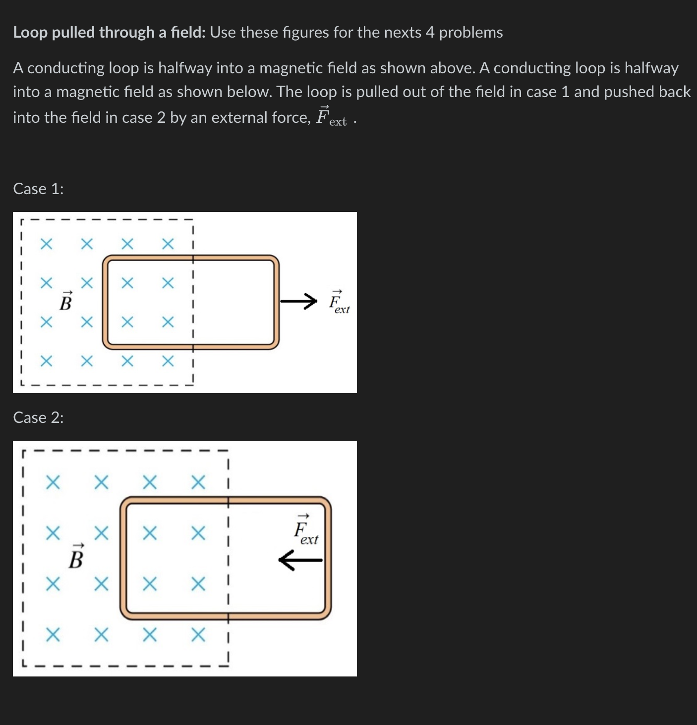 Solved Loop pulled through a field: Use these figures for | Chegg.com