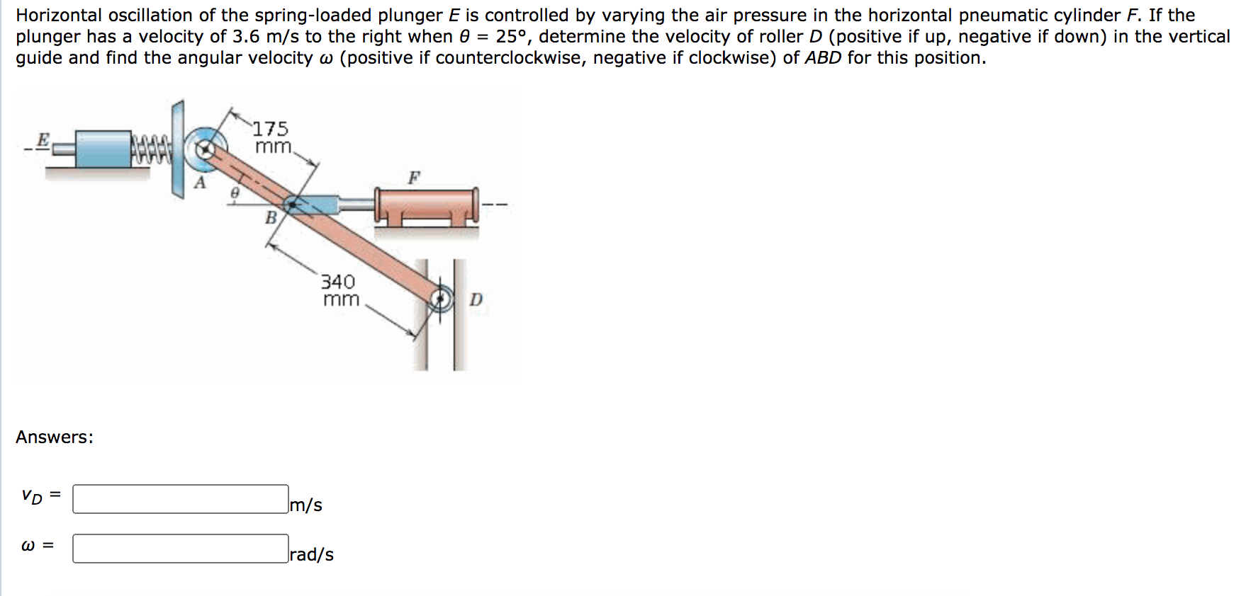 Solved Horizontal oscillation of the spring-loaded plunger E | Chegg.com
