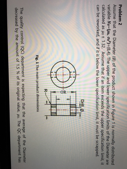 Problem 2 Assume that the Diameter (d) of the product | Chegg.com