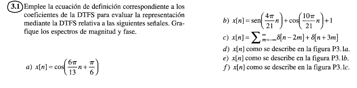 Solved 3.1 Use the definition equation for the DTFS | Chegg.com