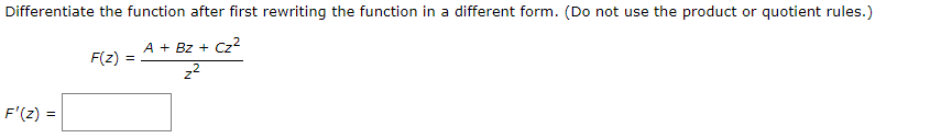 Solved Differentiate the function after first rewriting the | Chegg.com