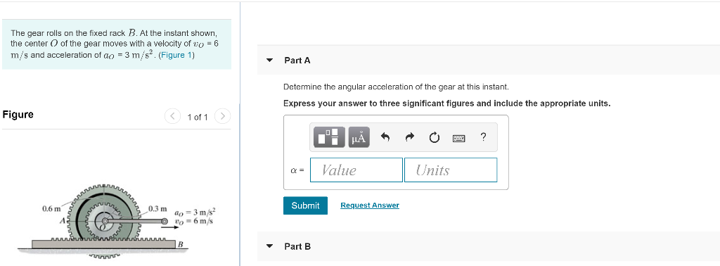 Solved The gear rolls on the fixed rack B. At the instant | Chegg.com